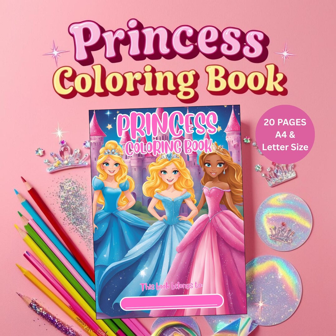Princess Coloring Pages PDF for Girls | 20 Printable Kids Activity ...
