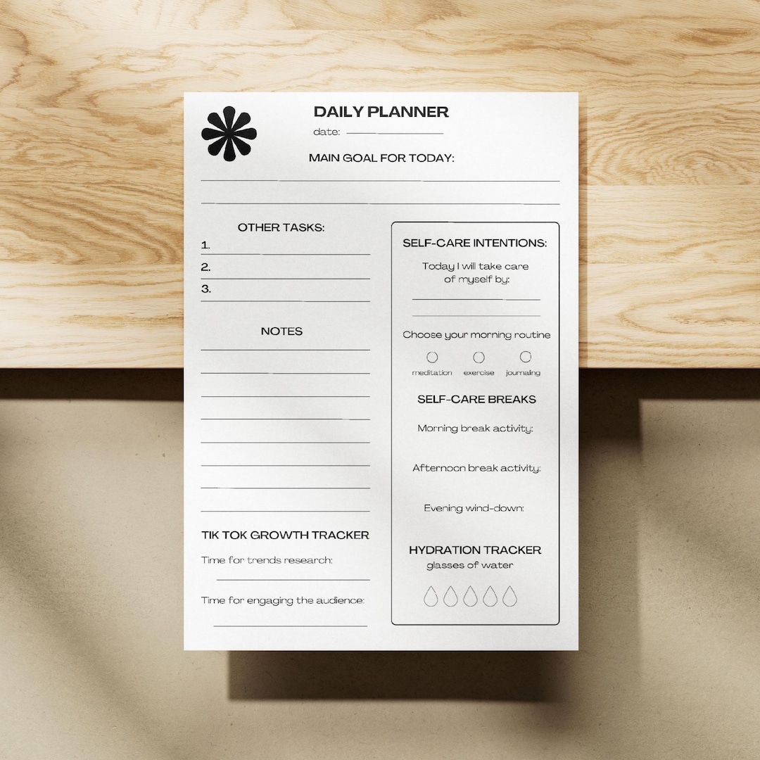 Tik Tok Daily Planner - Ready to Print PDF, Amazing Tool to Boost Your ...