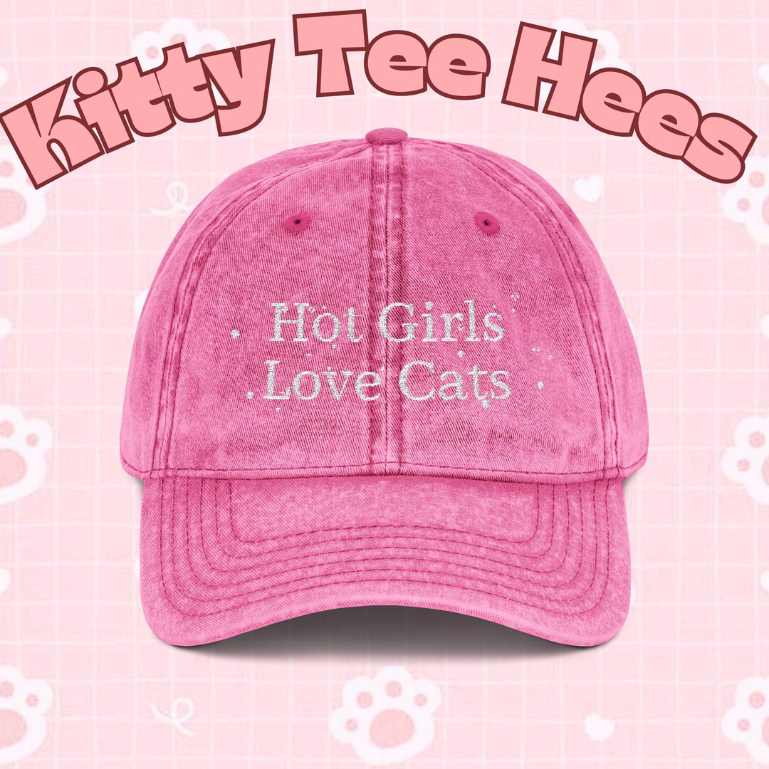 Vintage Style Embroidered Cat Cap, Funny Cat Lady Hat - Etsy