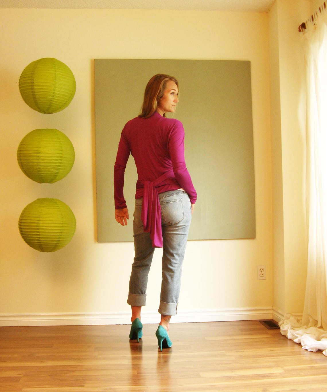 Long Sleeve Cardigan Wrap Sweater Boho Jacket Yoga Top Draped - Etsy