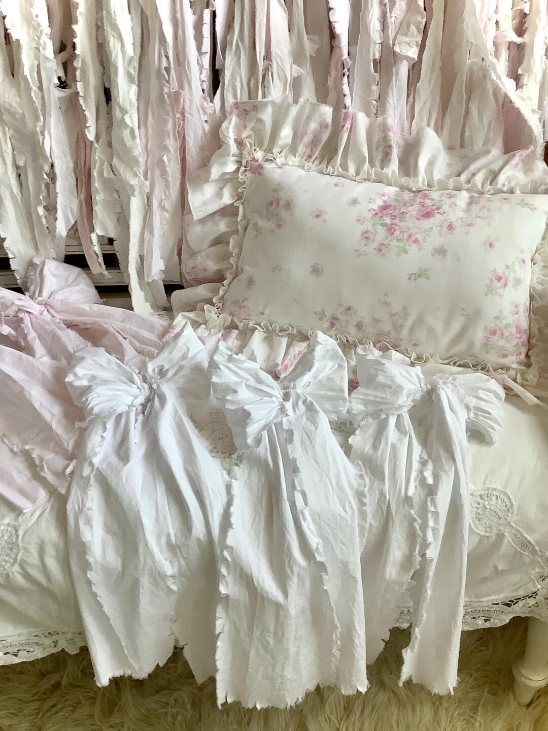 Tattered Bright White Raw Edge Soft Washed Lightweight Cotton Wrinkled ...