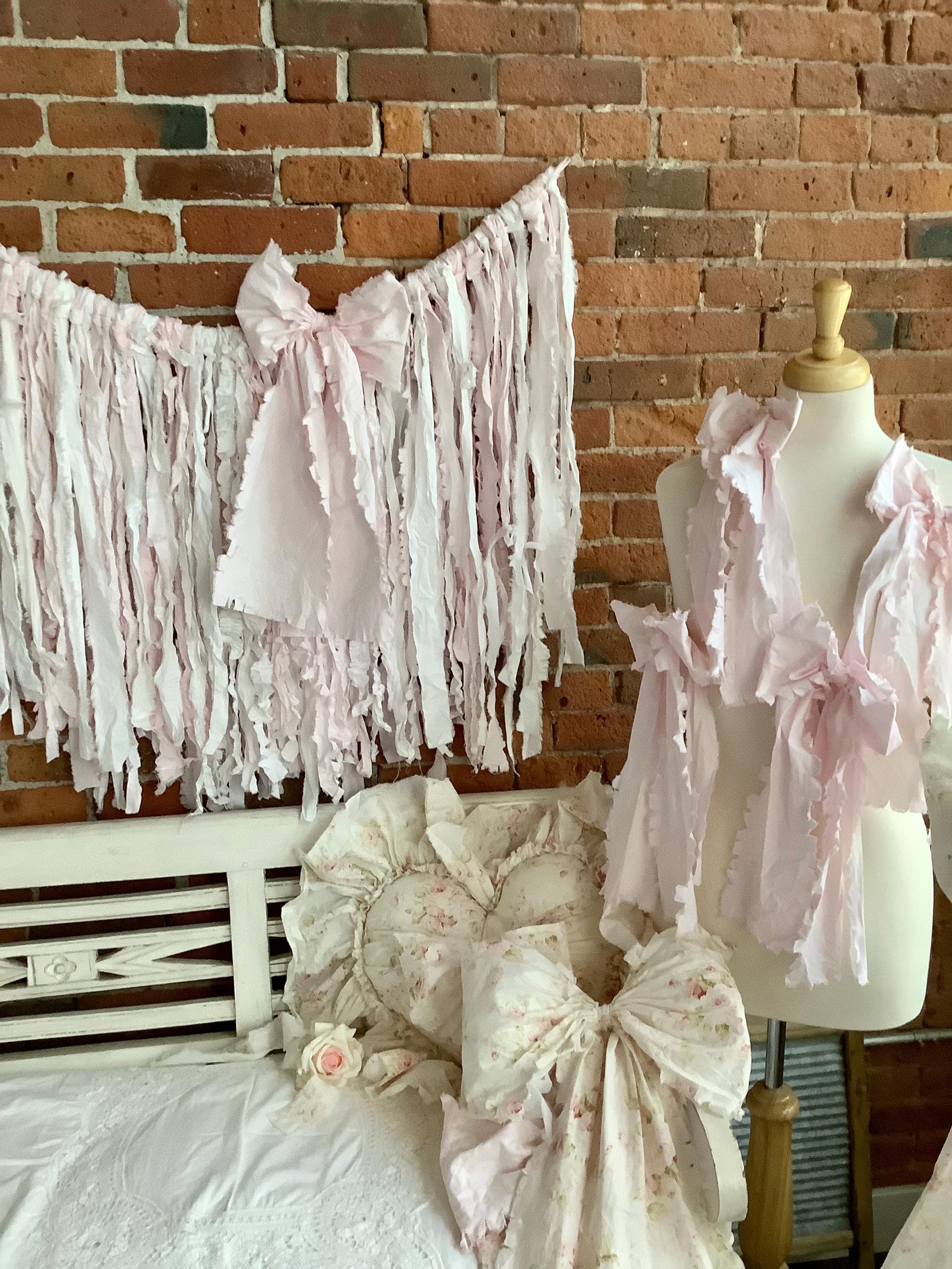Tattered Pale Pink Raw Edge Soft Washed Lightweight Cotton Wrinkled ...