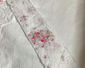 6 1/2” Wide X 140” Long Soft Hand Torn and Tattered Edge Washed Cotton ...