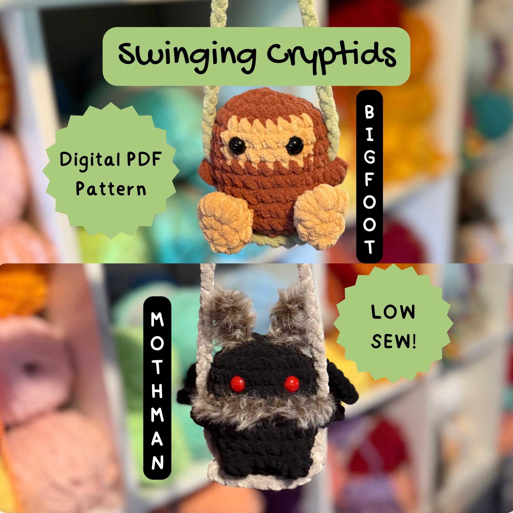 Swinging Cryptids/ DIGITAL PDF/ Crochet Pattern – Bigfoot & Mothman Duo ...