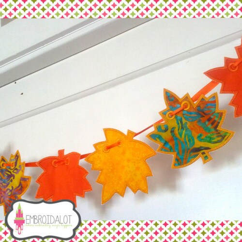 In the Hoop Fall Banner Machine Embroidery Design - Etsy