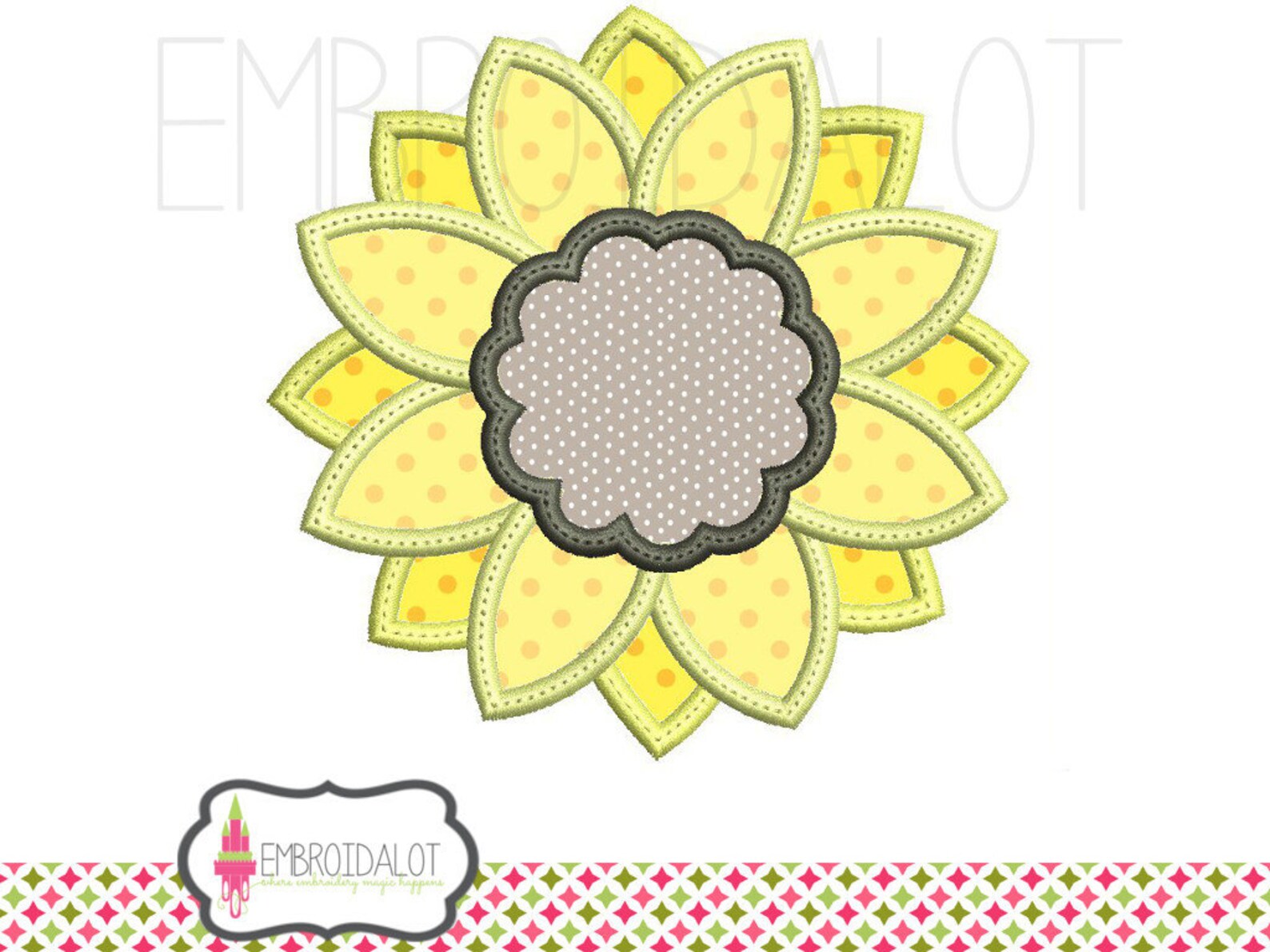 Sunflower Monogram Frame Applique Embroidery Design. Such a - Etsy