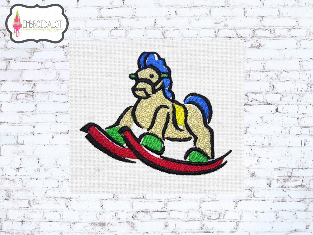 Rocking Horse Machine Embroidery Design. Retro Vintage Embroidery ...