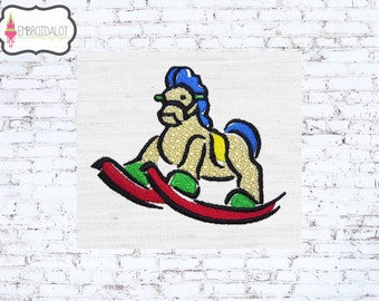 Rocking Horse Machine Embroidery Design (Download Now) - Etsy