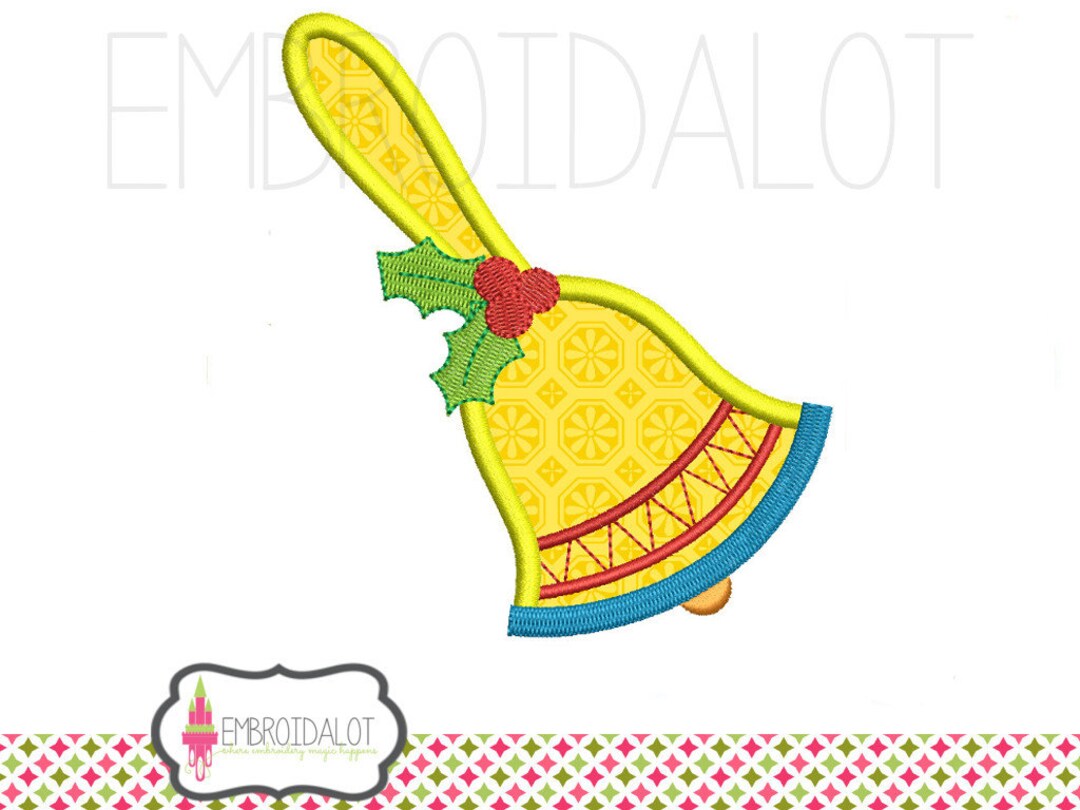 Christmas Bell Applique Embroidery Design. Christmas Applique in 4 ...