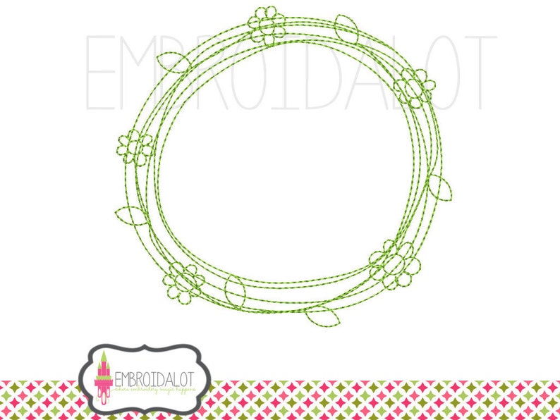 Girly Monogram Frame Embroidery Design. Pretty Text Fame in - Etsy