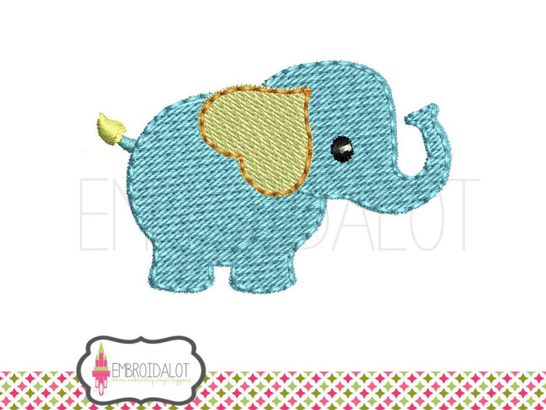 Elephant Machine Embroidery Design. 2 Sizes! One Mini and One 4 X 4 ...