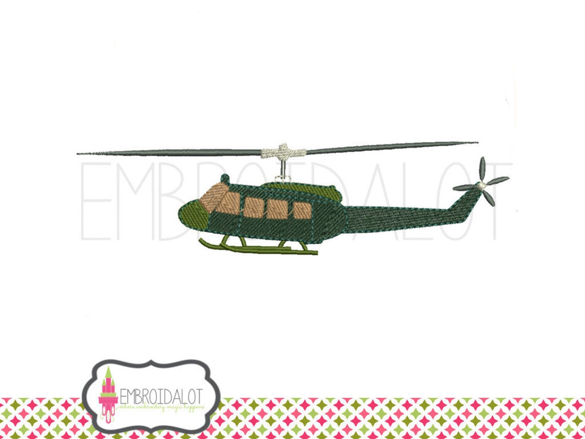 Helicopter Embroidery Design. Army / Airforce Helicopter Machine ...
