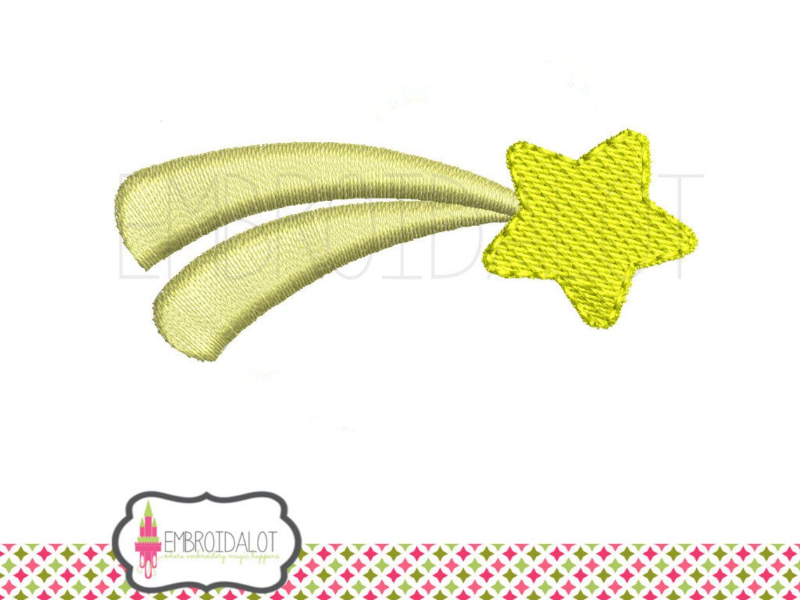 Shooting Star Machine Embroidery Design. Mini Star Filled - Etsy