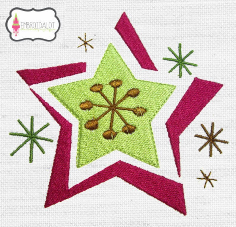 Modern Christmas Machine Embroidery Design Set. Two Sizes - Etsy