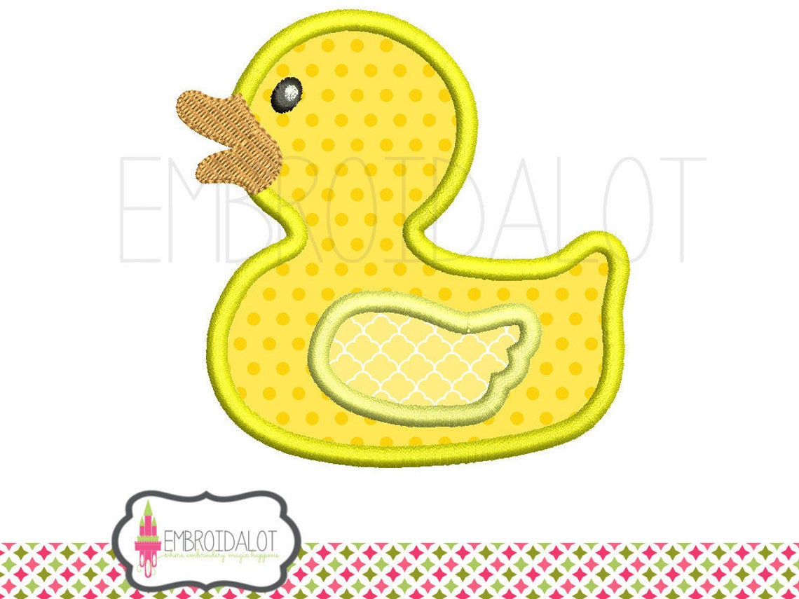 Rubber Duck Applique Embroidery Design. Duck Embroidery Design. Fun ...