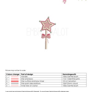 Wand Machine Embroidery Design. Pretty Wand Embroidery for Your ...