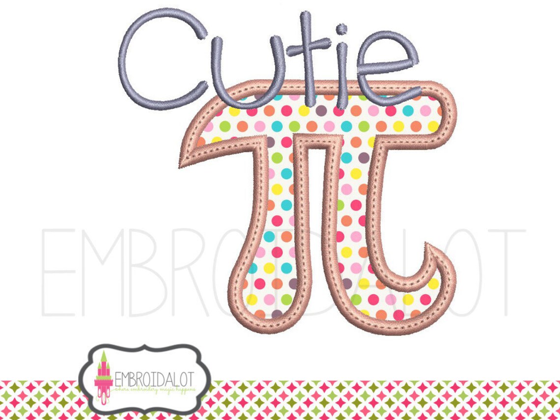 Geek Cutie Pi Applique Design. Cutie Pie Embroidery Design - Etsy