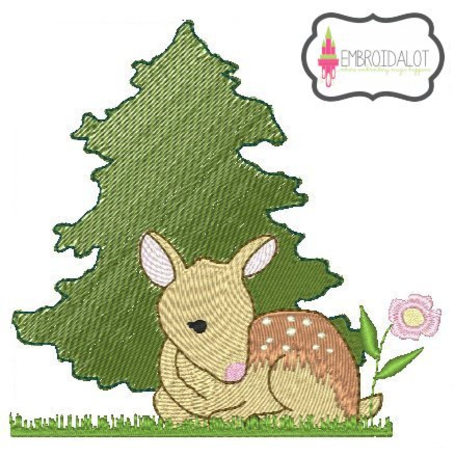 Fawn machine embroidery design set. 4 adorable baby deer | Etsy