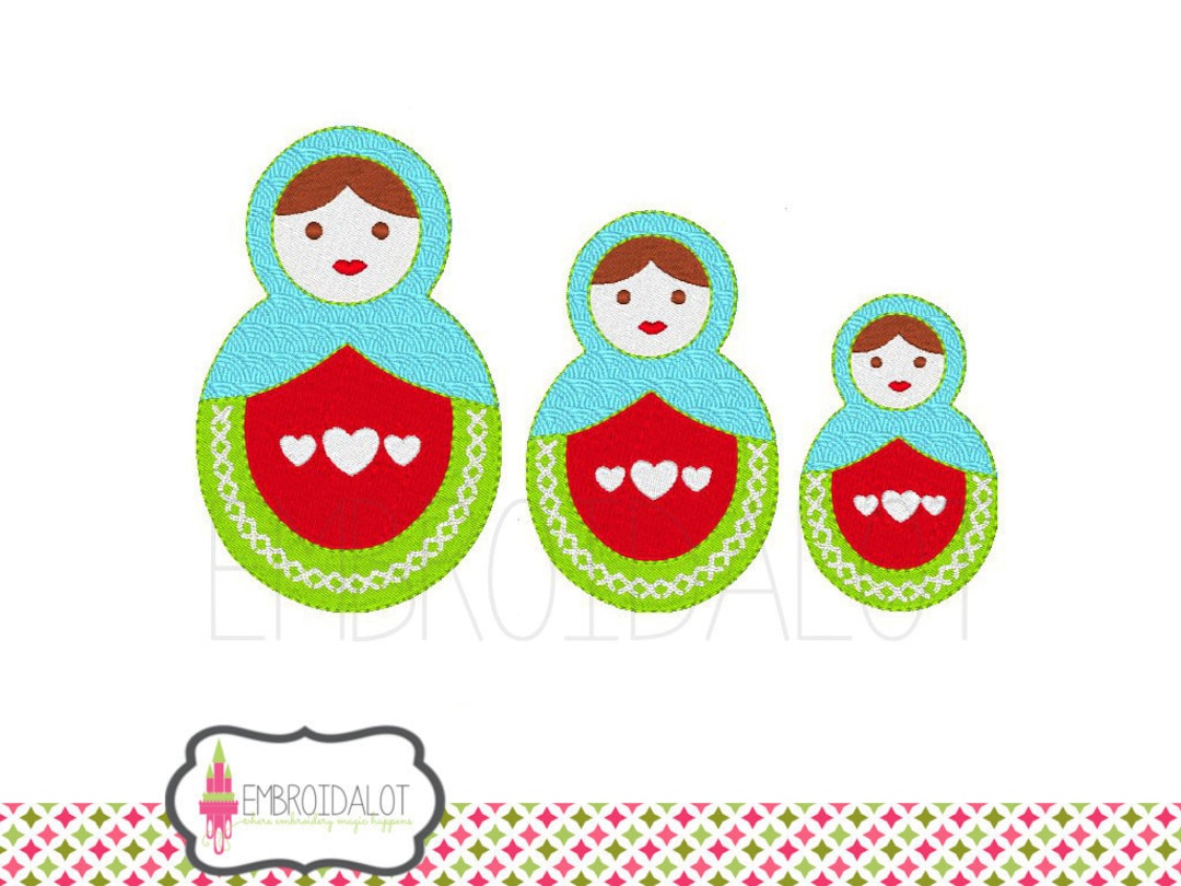 Matryoshka Machine Embroidery Design. Babushka Embroidery Designs in 3 ...