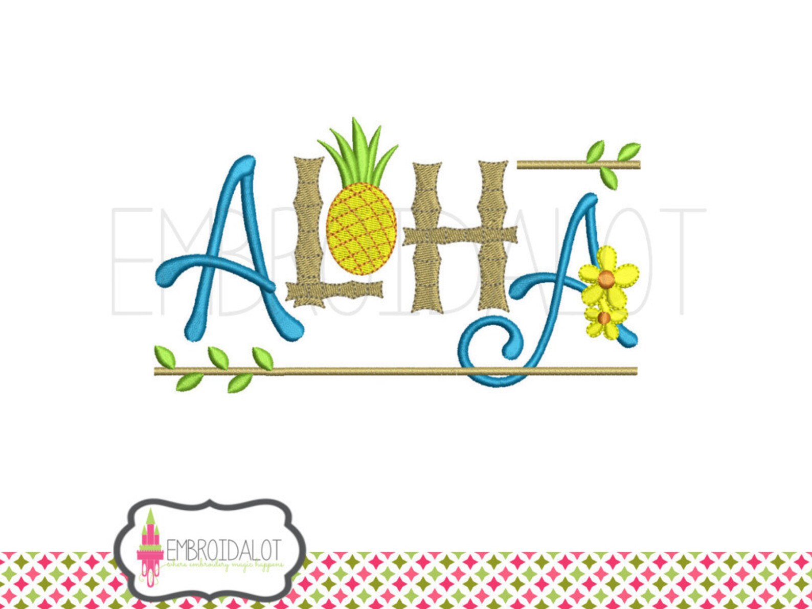 Aloha Machine Embroidery Design. Fun Beach Embroidery. Summer ...