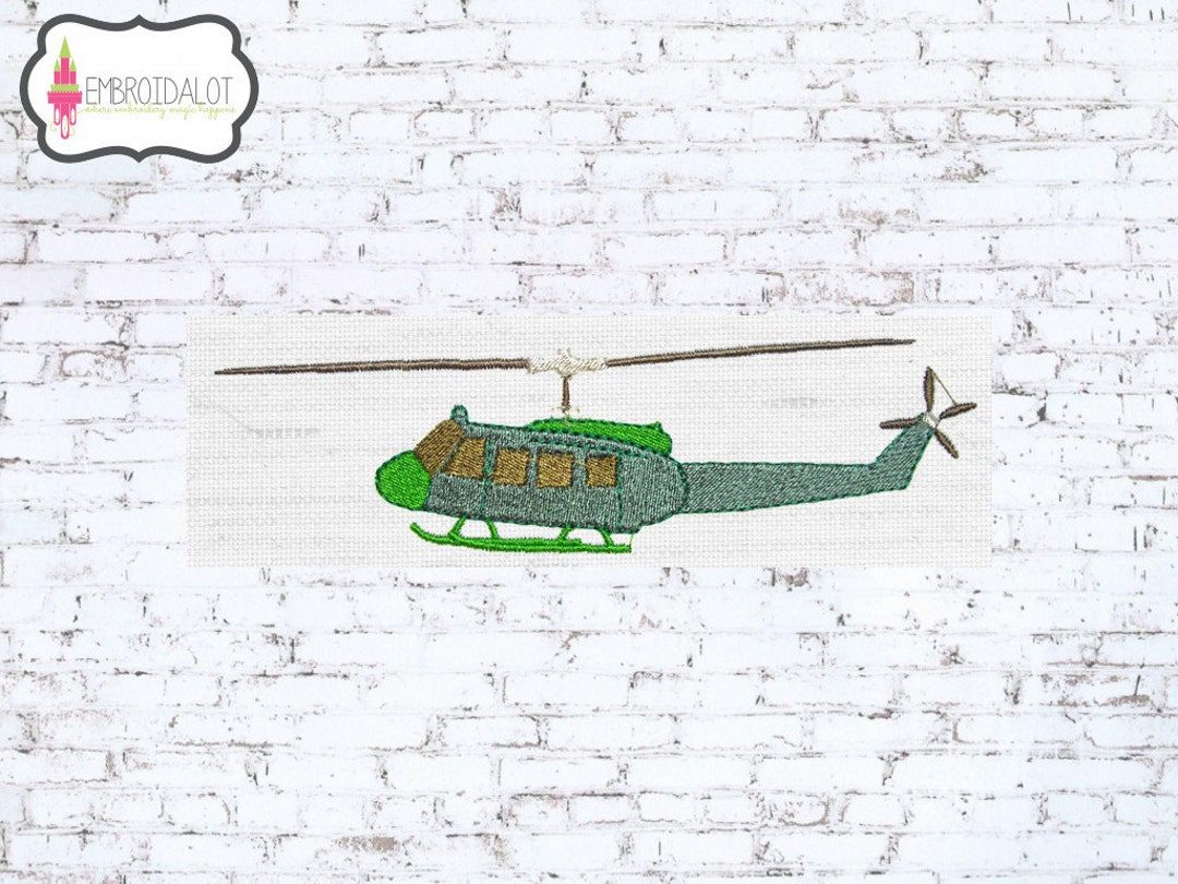 Helicopter Embroidery Design. Army / Airforce Helicopter Machine ...