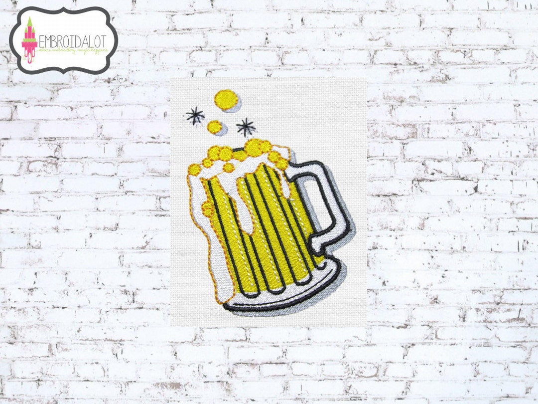 Beer Machine Embroidery Design. Big Beer Mug Embroidery. Great ...