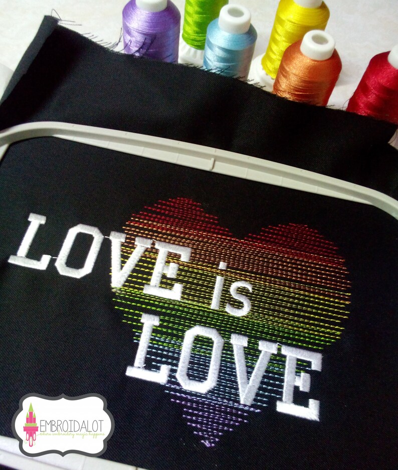 Love Embroidery Design. A Fun LGBT Embroidery. Heart in | Etsy