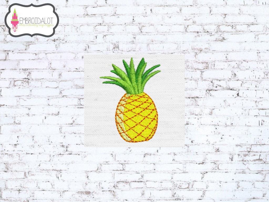Pineapple Machine Embroidery Design. Fruity Tropical - Etsy Australia
