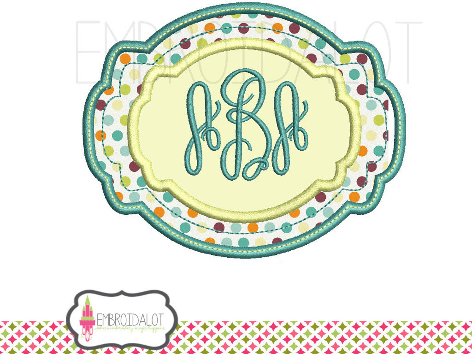 Monogram Frame Machine Embroidery Design. Style 1 3 Sizes - Etsy