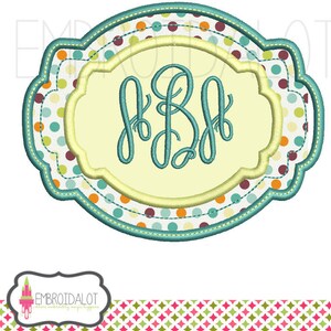 Monogram Frame Machine Embroidery Design. Style 1, 3 Sizes Each. Pretty ...