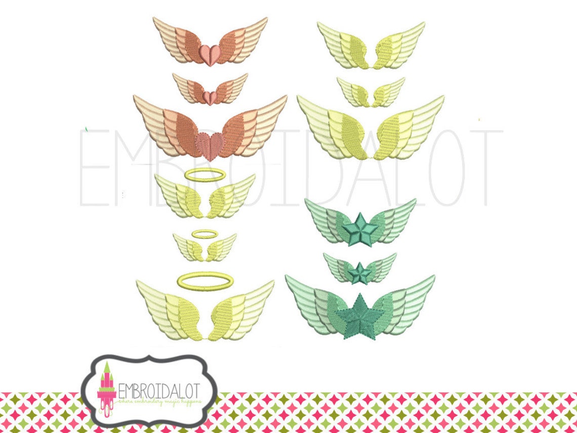 Angel Wing Machine Embroidery Design Set. 3 Mini Sizes! Angel ...