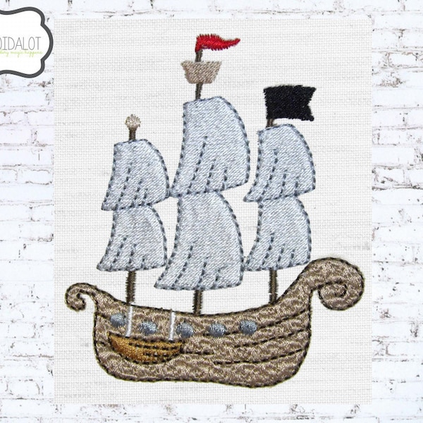 Ship Embroidery - Etsy