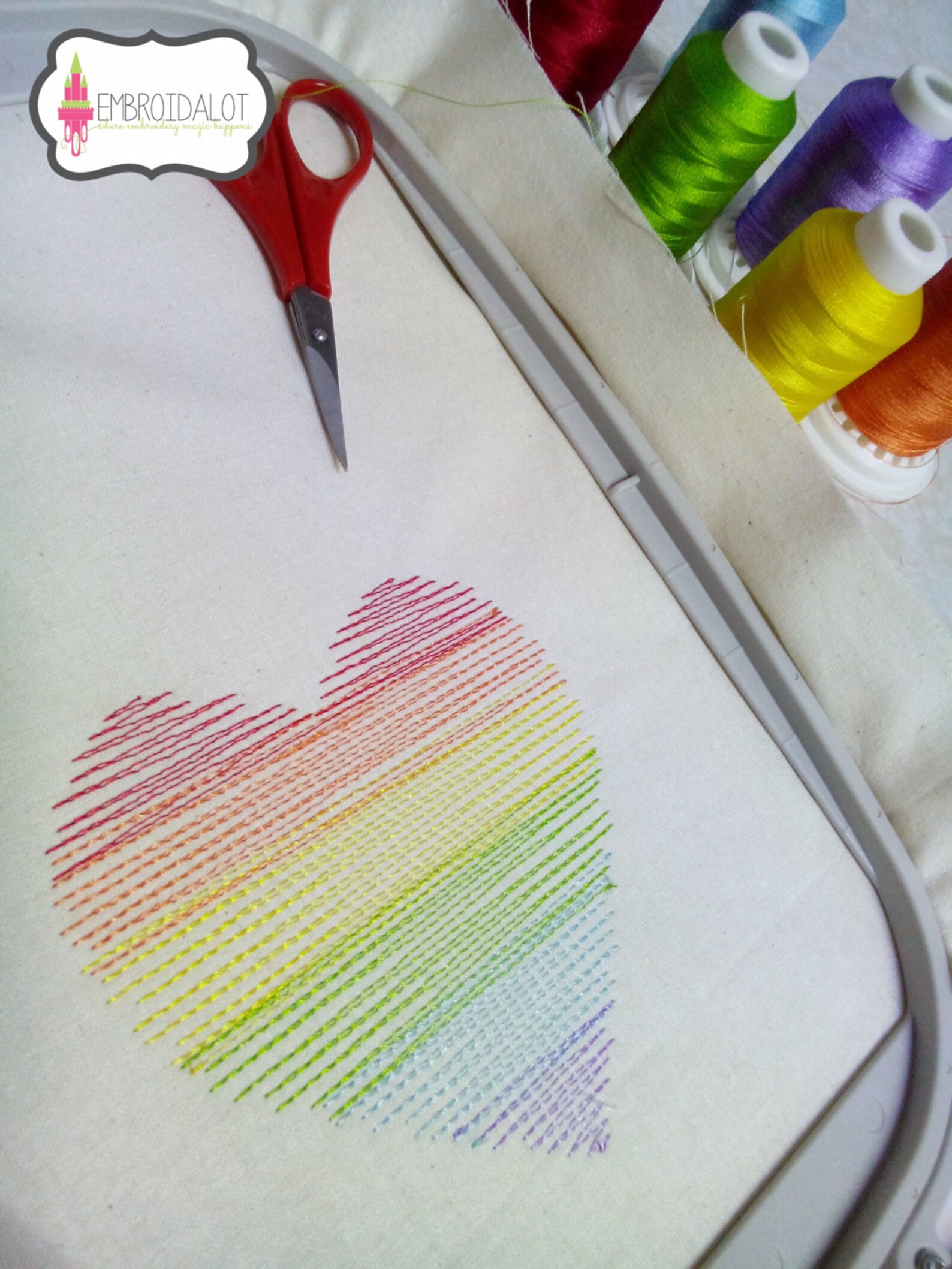 Heart Embroidery Design. A Fun LGBT Embroidery. Heart in Sketchy ...