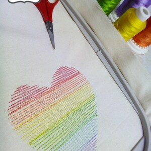 Heart Embroidery Design. A Fun LGBT Embroidery. Heart in Sketchy ...