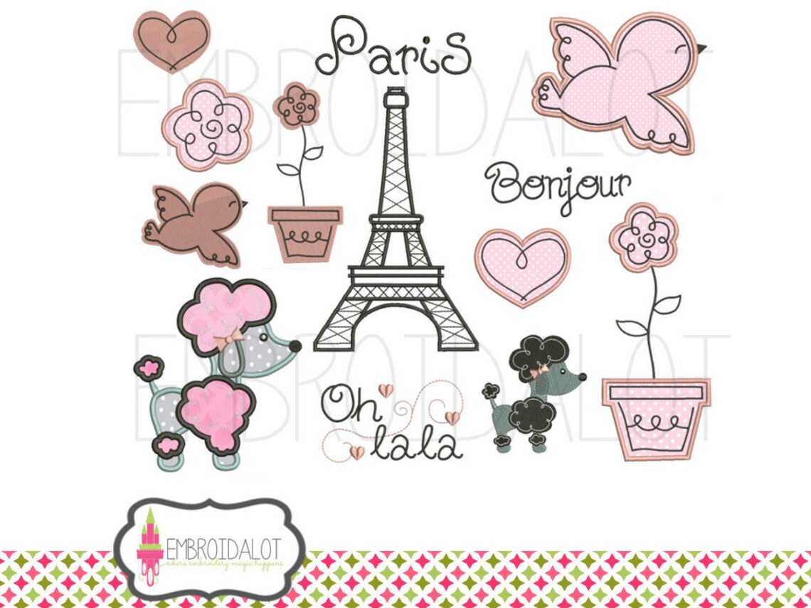 French embroidery design set. Machine embroidery designs. | Etsy