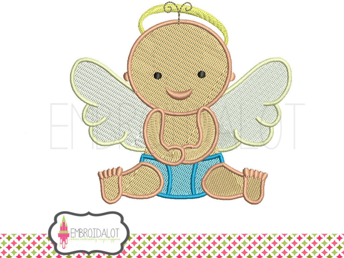 Angel Baby Machine Embroidery Design. Cute Baby Embroidery - Etsy