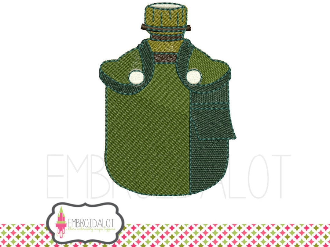 Army Machine Embroidery Design. Army / Airforce Water Canteen in Filled ...