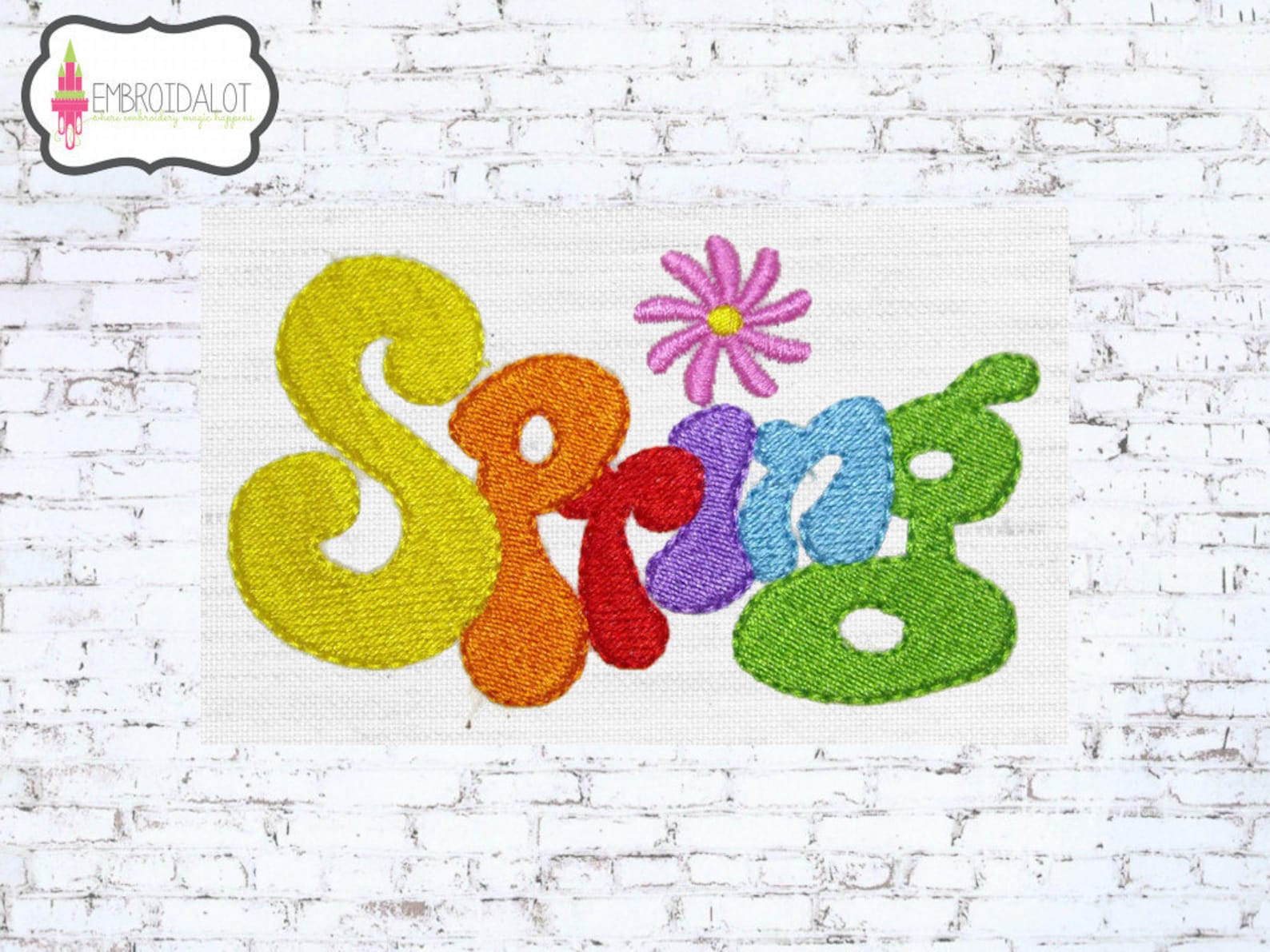 Spring Machine Embroidery Design. Groovy Spring Embroidery - Etsy