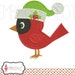 Robin Machine Embroidery Design. Cute Bird Embroidery With Santa Hat in ...