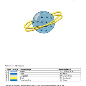 Planet Machine Embroidery Design. Saturn Embroidery Design in Filled ...