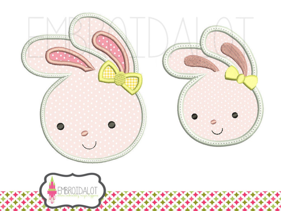 Bunny Applique Embroidery Design. Cute Easter Applique. Pretty - Etsy