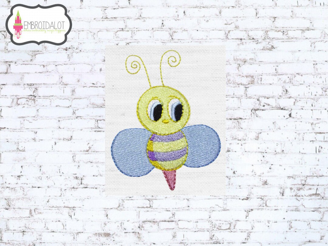 Bee Machine Embroidery Design. Cute Bee Embroidery. Perfect for Spring ...