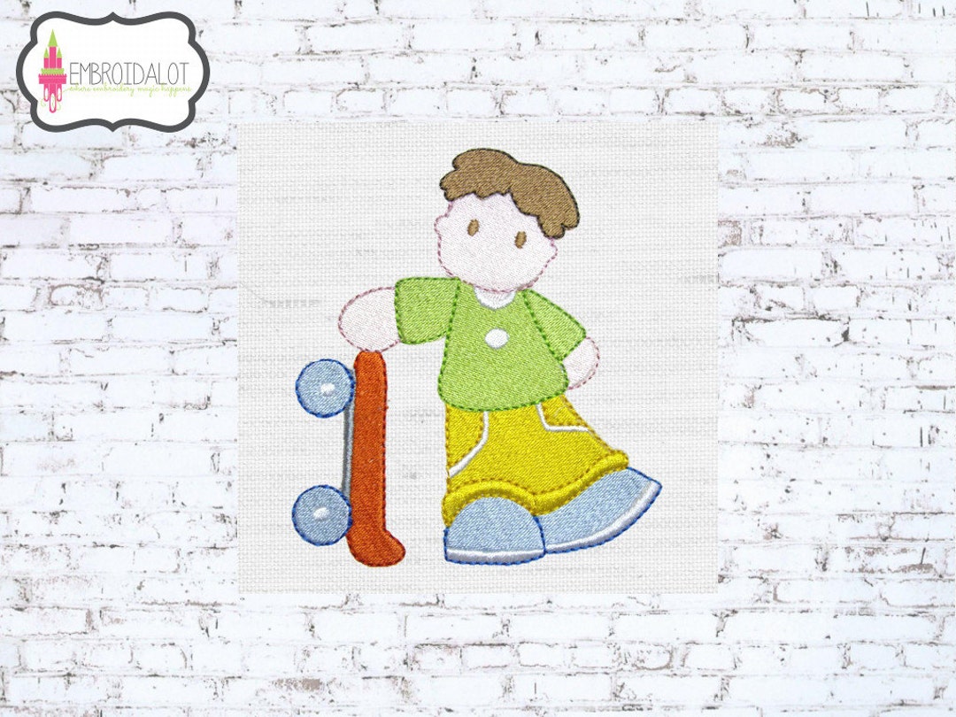 Boy Machine Embroidery Design. Waldorf Style Boy Embroidery Design in 4 ...