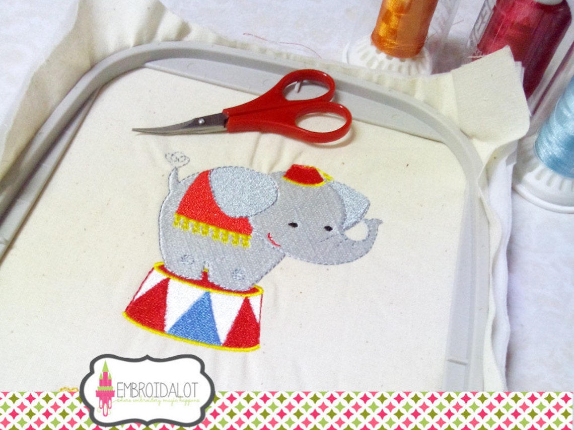 Elephant Machine Embroidery Design. Adorable Circus - Etsy