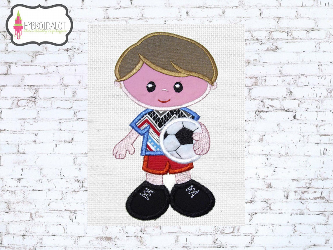 Soccer Applique Design. Cute Soccer Embroidery Design 6 | Etsy