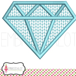 Diamond Applique Embroidery Design. on Trend Geometric Diamond ...
