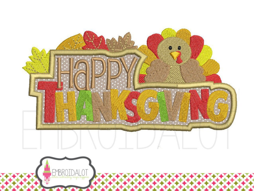 Thanksgiving Machine Embroidery Design. happy - Etsy