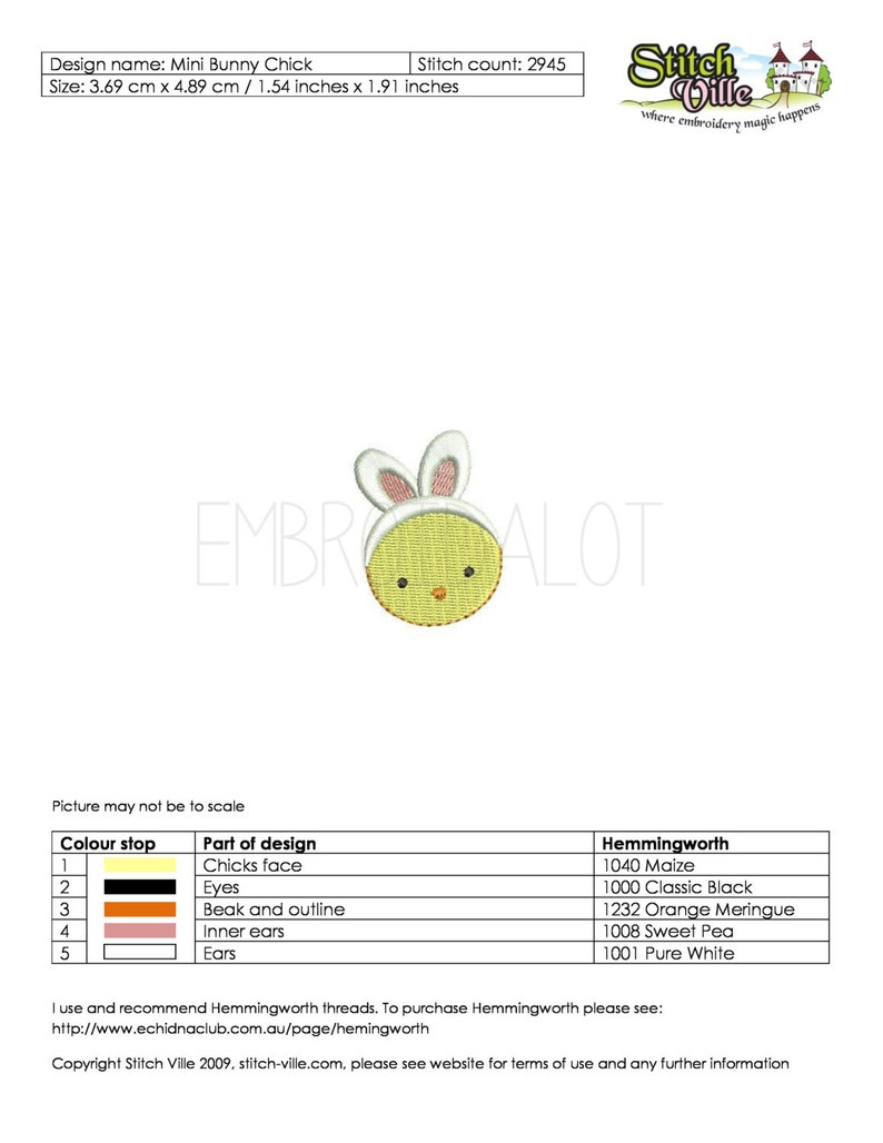 Easter Machine Embroidery Design. Super Cute Mini Chick | Etsy