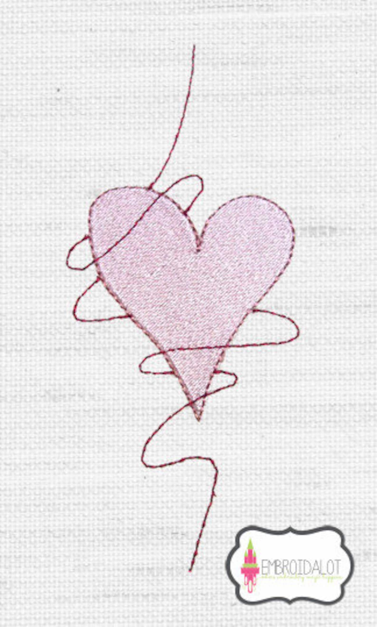 Heart Embroidery Design Set 5 Simple Machine Embroidery - Etsy