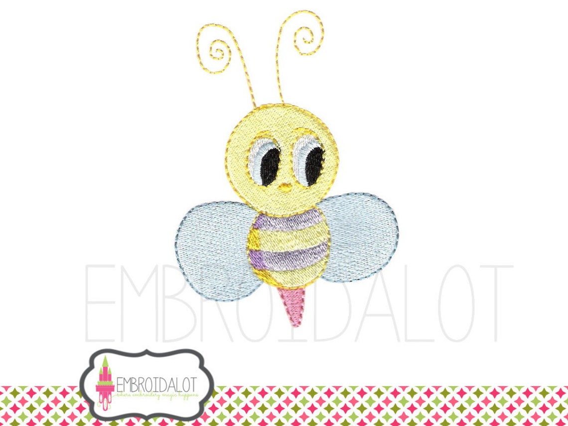 Bee Machine Embroidery Design. Cute Bee Embroidery. Perfect for Spring ...